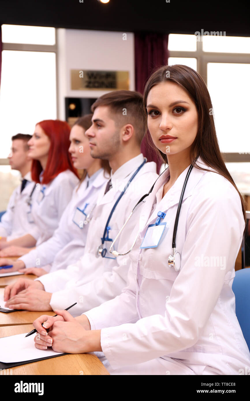 Medical workers working in conference room Stock Photo - Alamy
