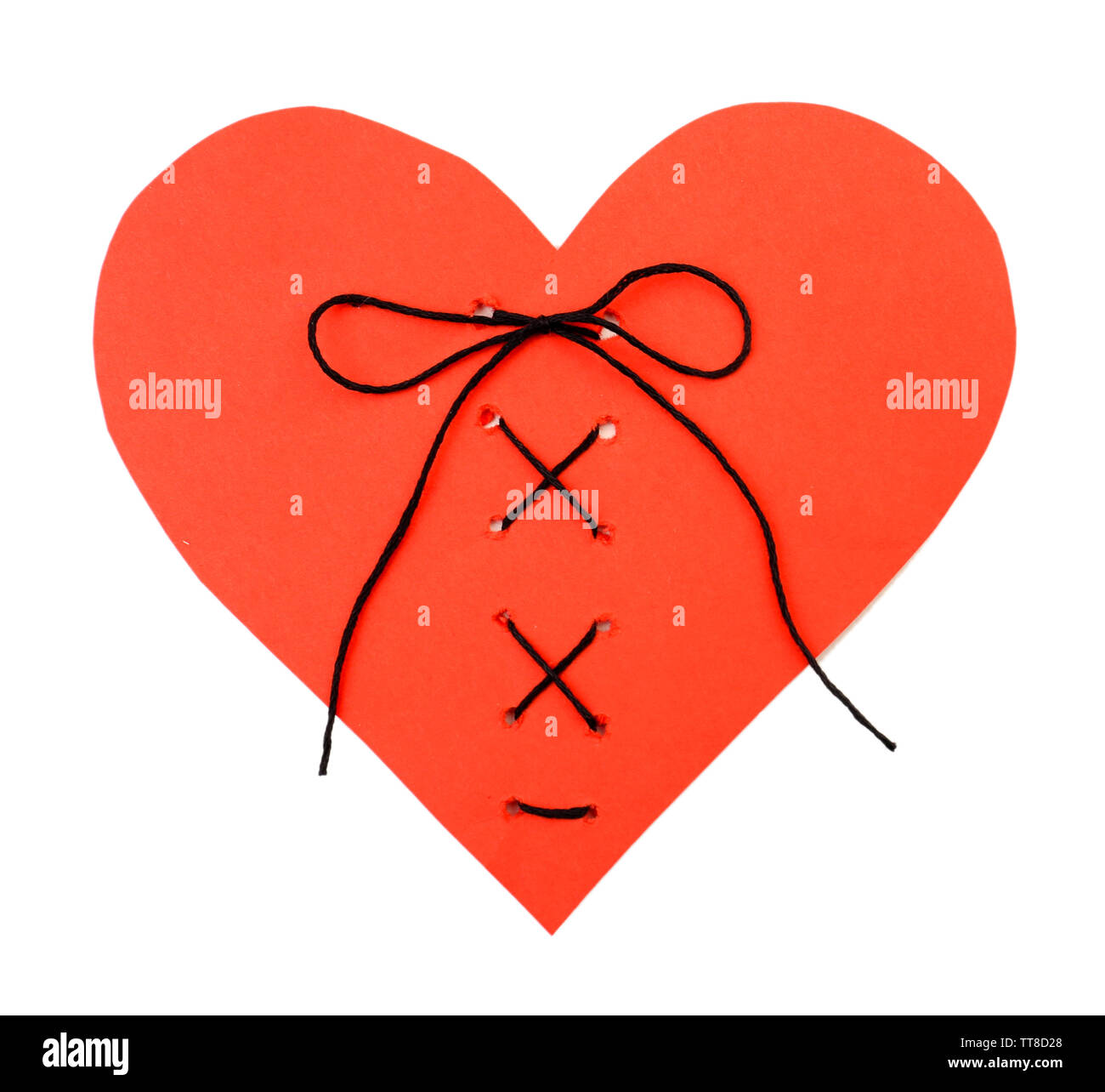 Stitched heart isolated on white Stock Photo - Alamy