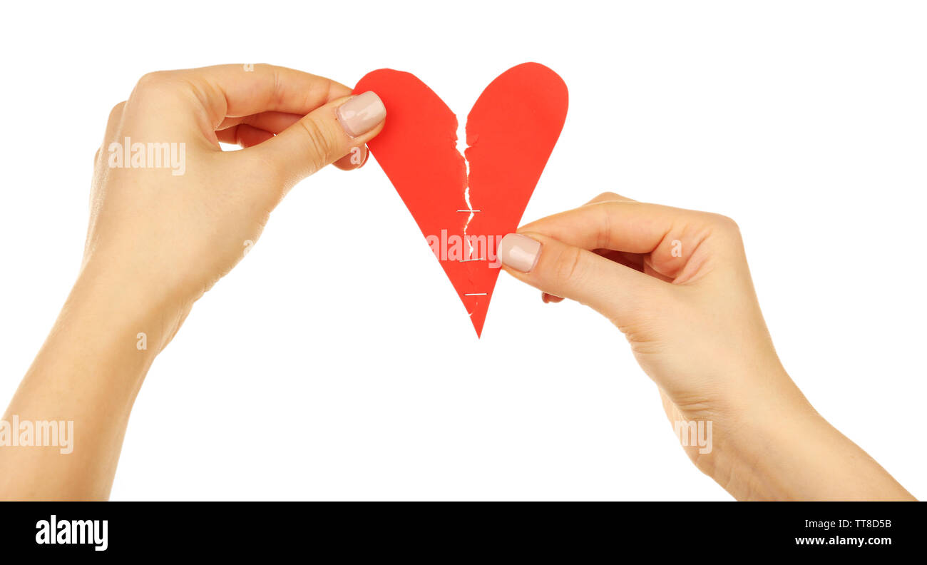Fixed broken heart isolated on hi-res stock photography and images - Alamy
