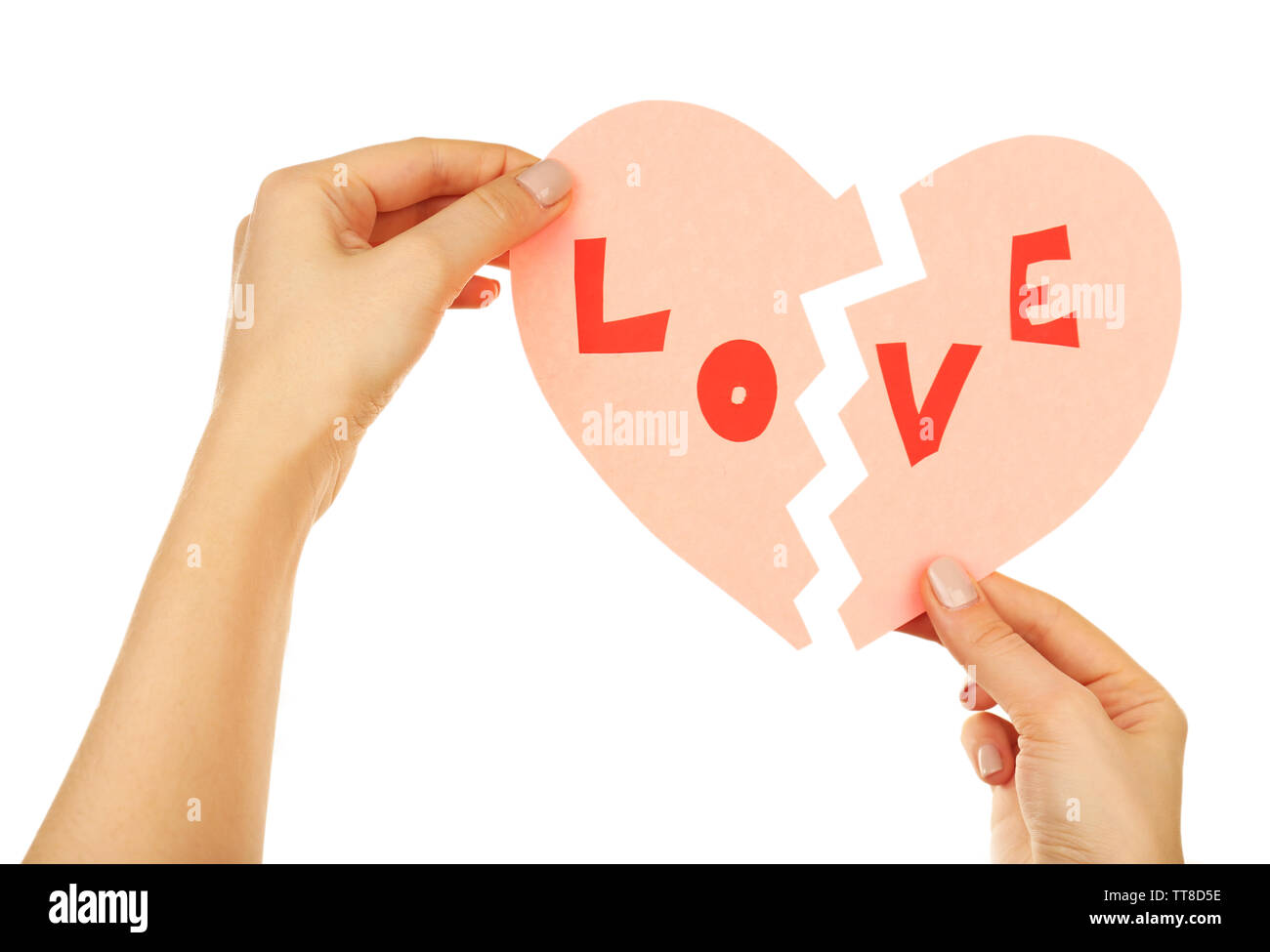 Woman holding paper sad Cut Out Stock Images & Pictures - Alamy