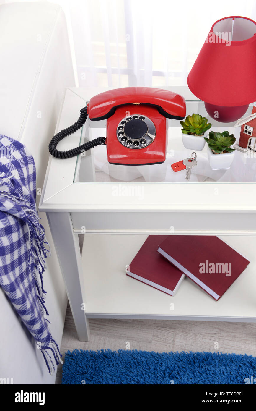 Dial phone nightstand hi-res stock photography and images - Alamy