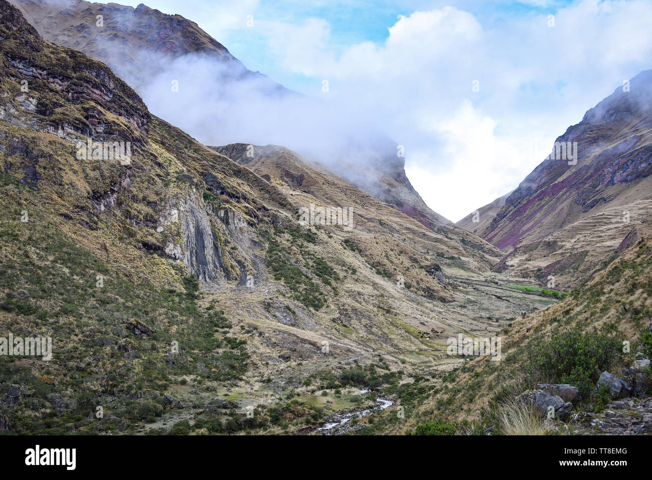 Dramatic Andean scenery on the Ancascocha Trek in the Cusco region of ...