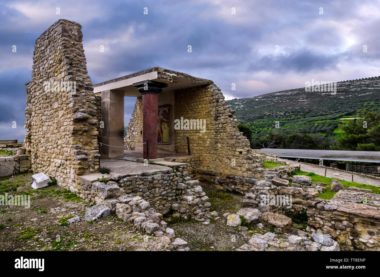 Knossos Palace, Crete / Greece. South Entrance, Corridor With The ...
