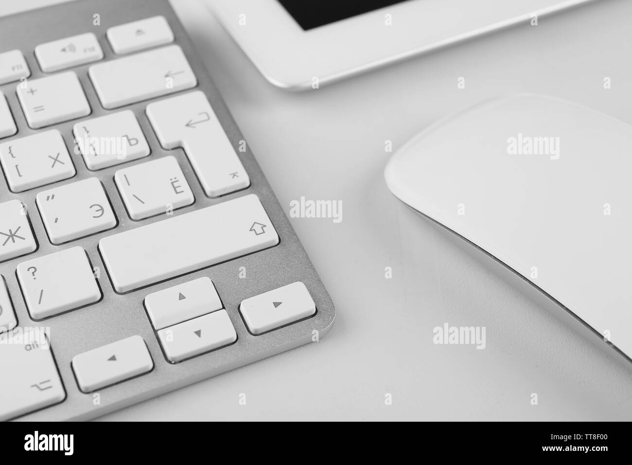 Office workplace with computer close up Stock Photo - Alamy