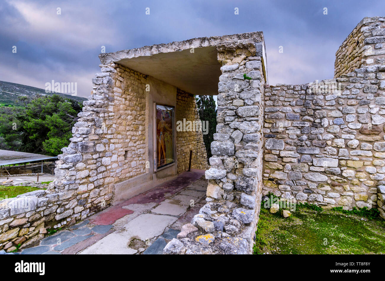 Knossos Palace, Crete / Greece. South Entrance, Corridor With The ...