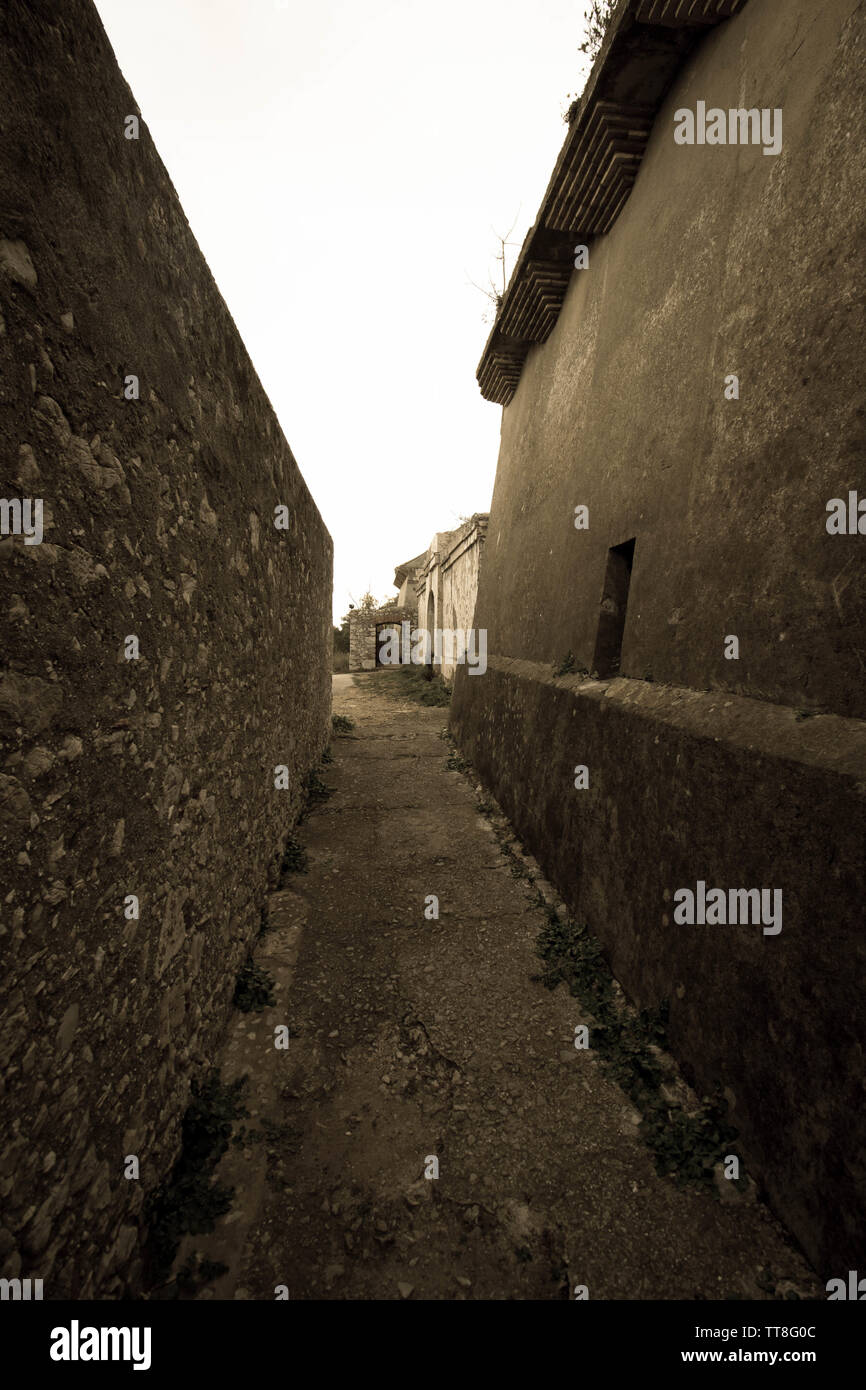 Castle building built war narrow stone wall walls ground British ...