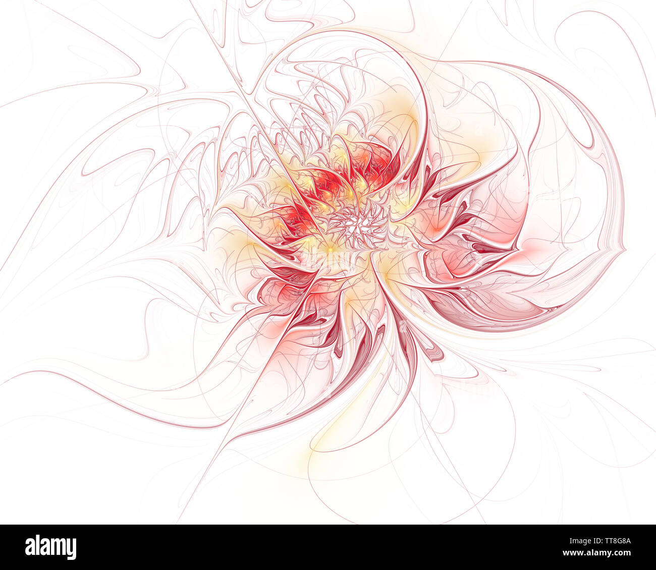 Leafy fractal flower in growth, digital artwork for creative graphic ...