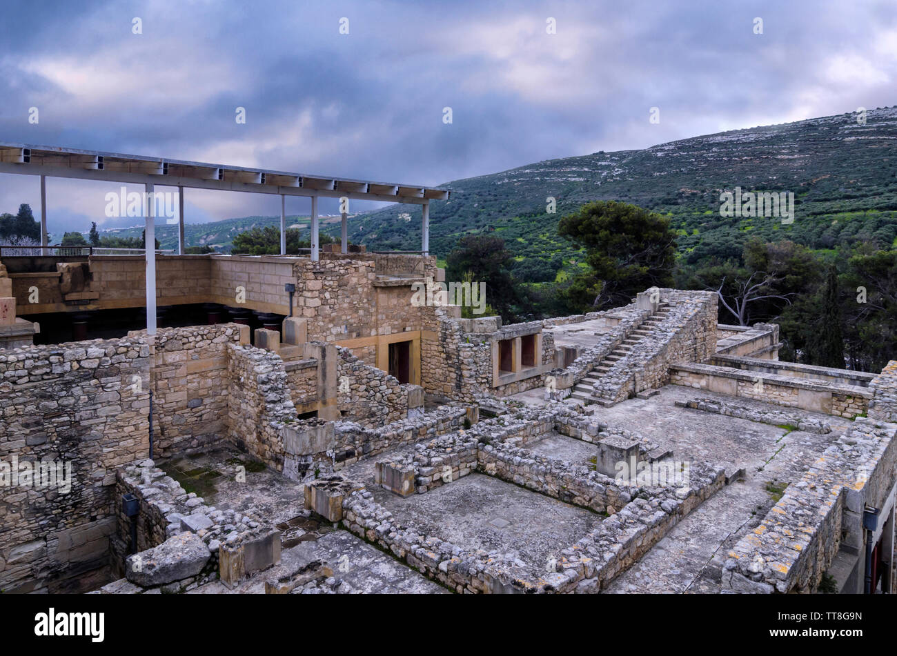 Knossos Palace, Crete / Greece. View of the archaeological site of ...