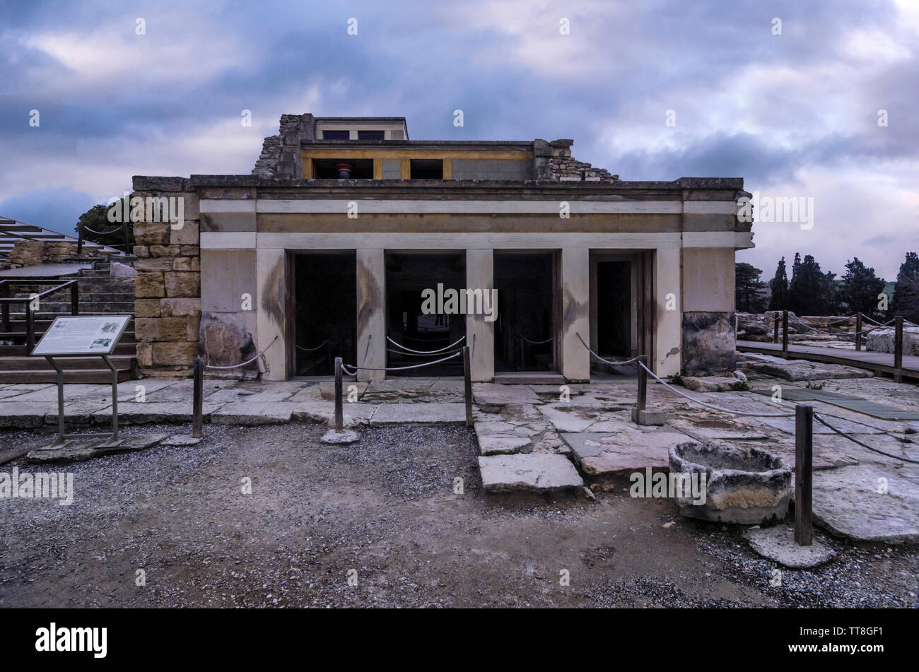 Knossos Palace, Crete / Greece. The Throne Room. The antechamber of a ...