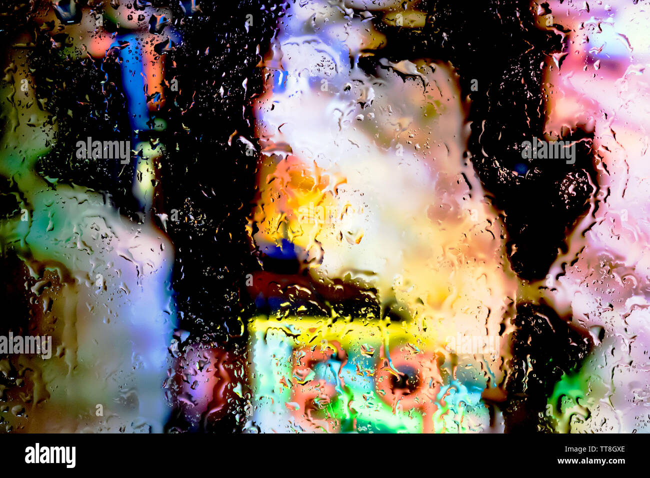 Neon lights with water drops Stock Photo - Alamy