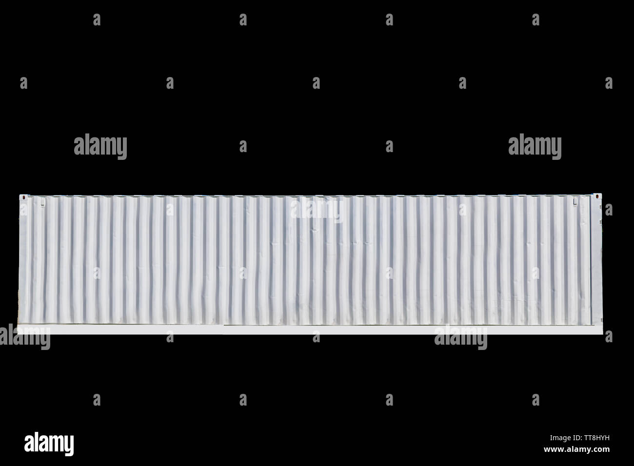 white shipping container isolated on black Stock Photo - Alamy