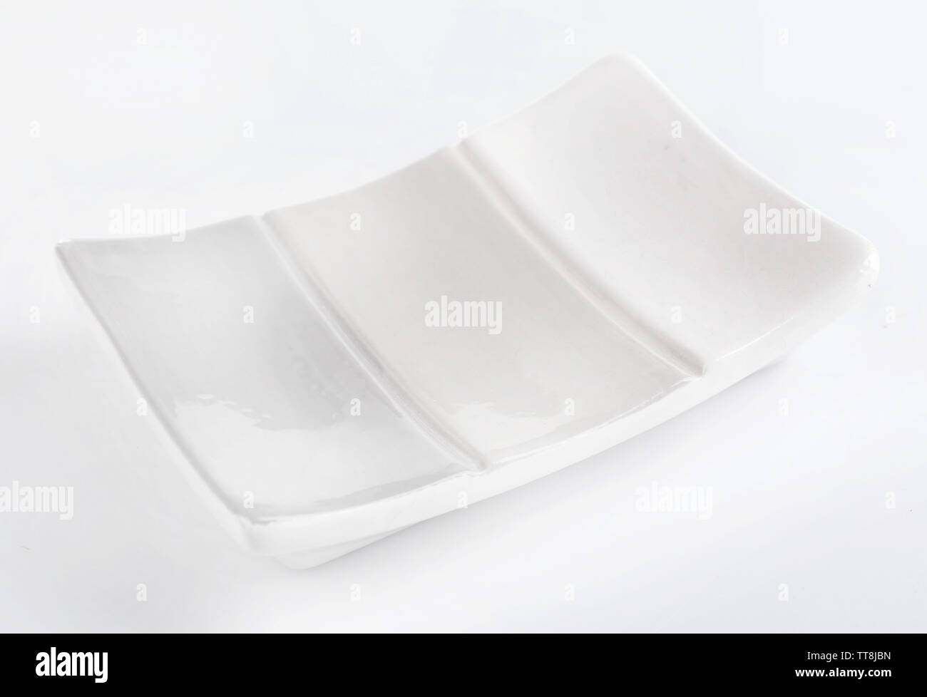Empty soap-dish, isolated on white Stock Photo - Alamy