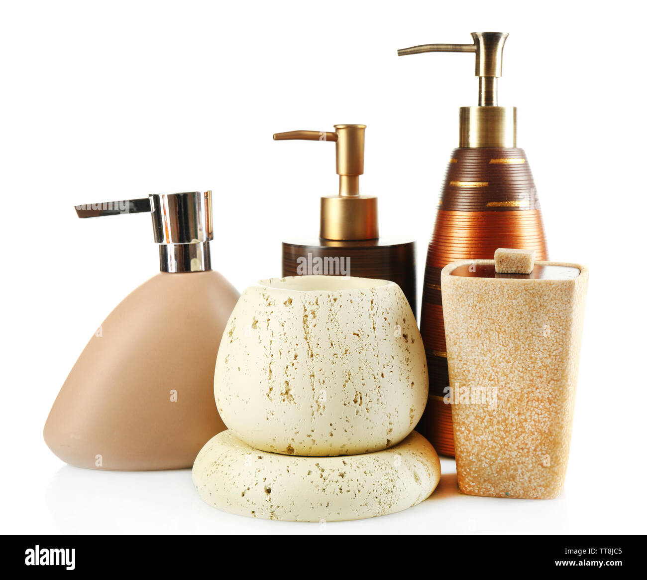 Bathroom set isolated on white Stock Photo - Alamy