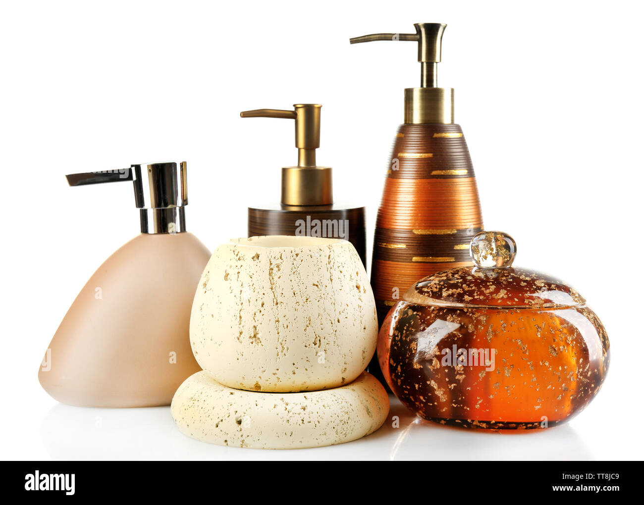 Bathroom set isolated on white Stock Photo - Alamy