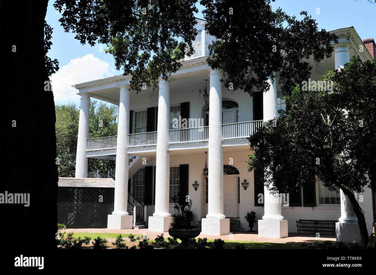 Natchez antebellum Rosalie was built over looking the Mississippi River ...