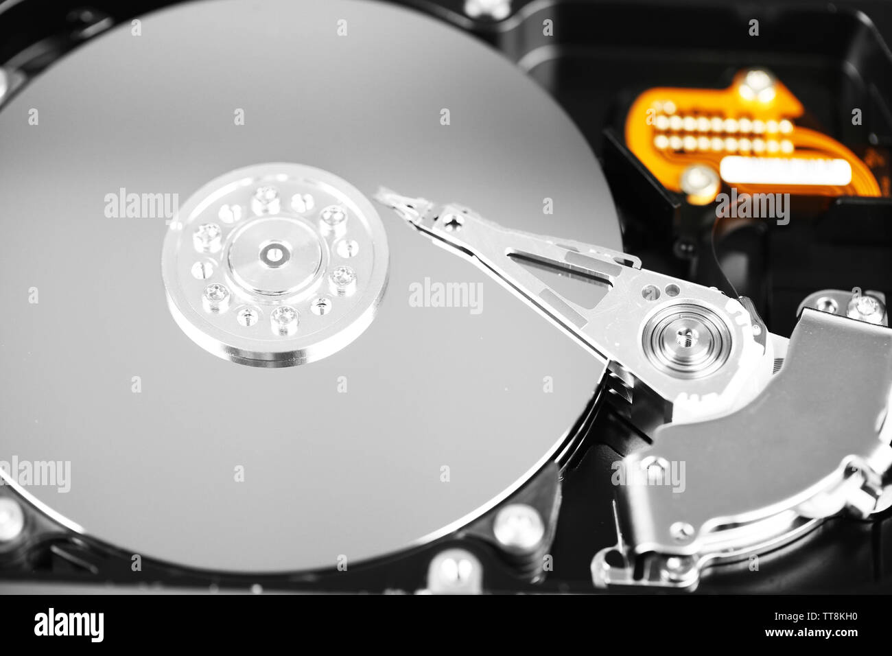 Hard disk drive detail close-up Stock Photo - Alamy