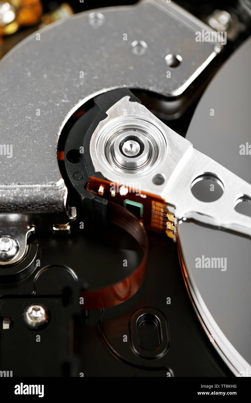 Hard disk drive detail close-up Stock Photo - Alamy