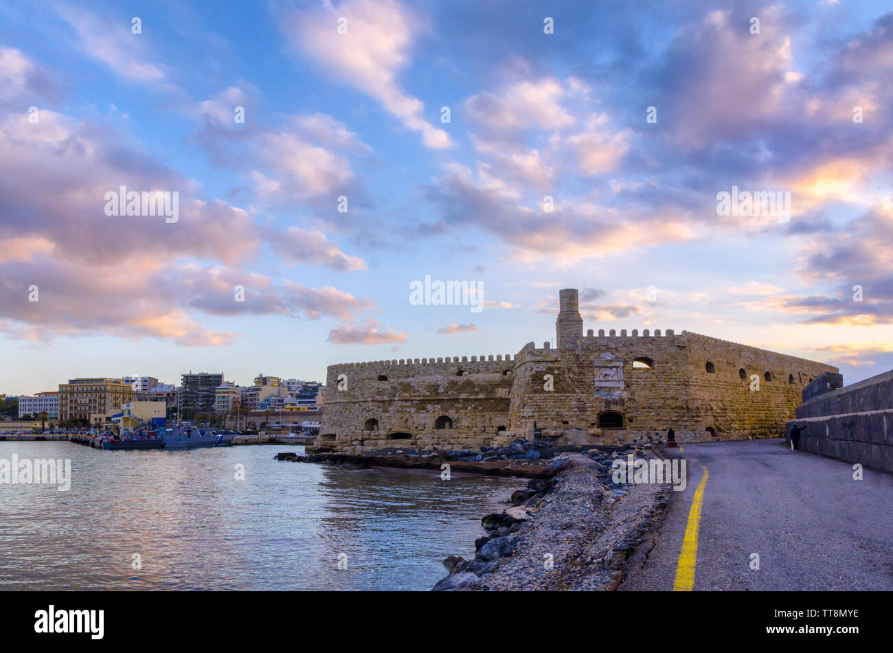 Koules Fortress , Heraklion - Crete Island / Greece. Colorful sunset ...