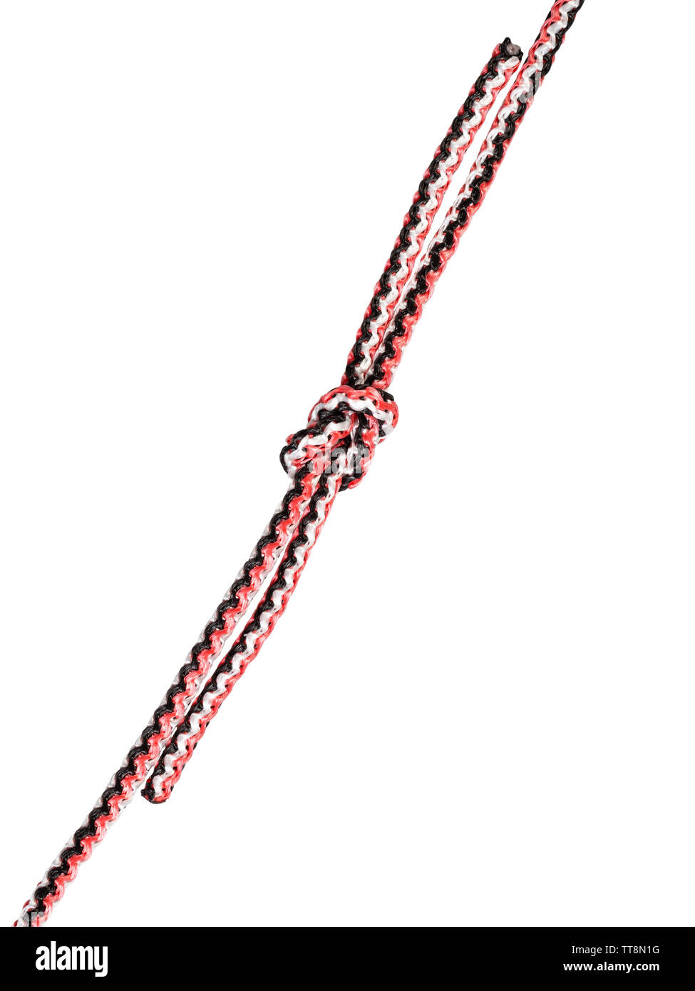 Thief knot tied on synthetic rope cut out on white background Stock ...