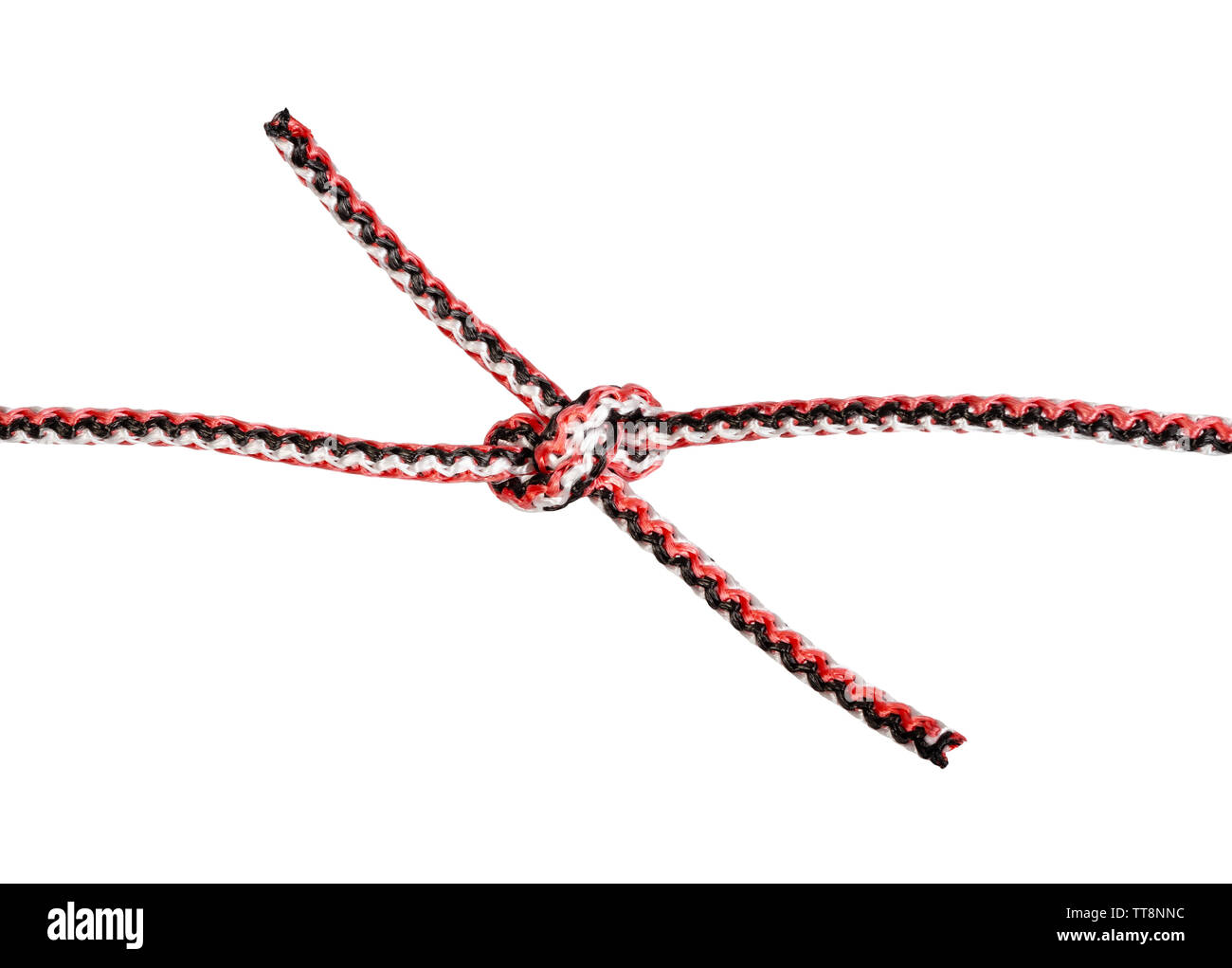 hunter's bend knot tied on synthetic rope cut out on white background ...