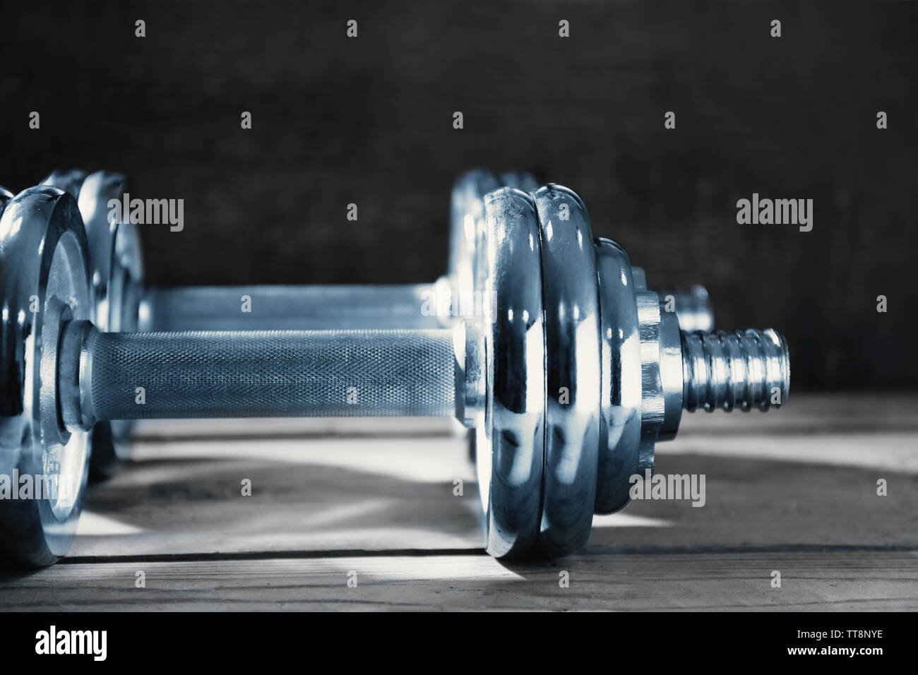 Big dumbbells close up Stock Photo - Alamy