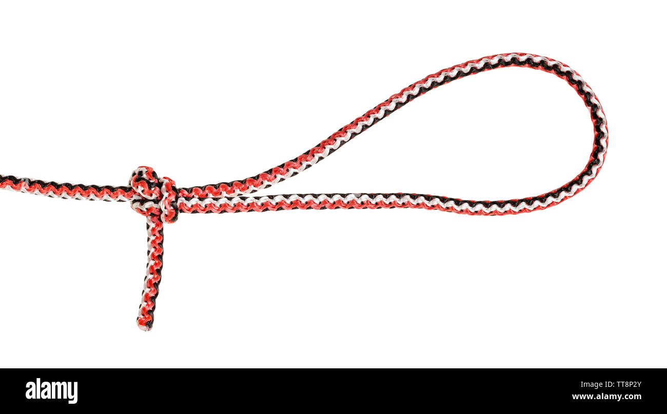 another side of angler's loop (perfection loop) knot tied on synthetic ...