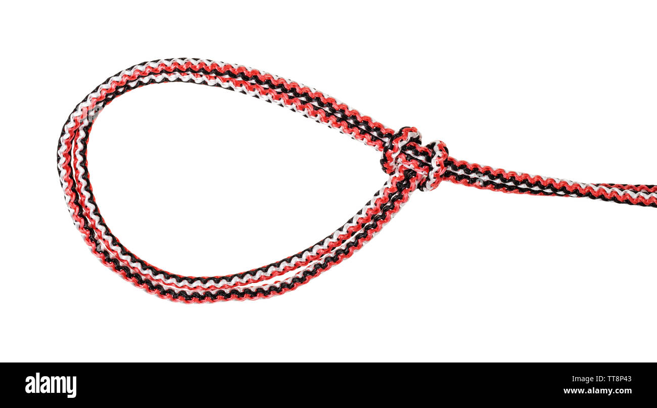 another side of slipped closed loop knot tied on synthetic rope cut out ...