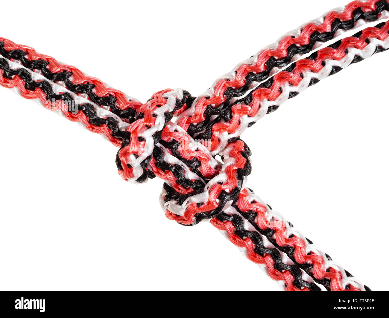 cow hitch knot on slipped closed loop close up tied on synthetic rope ...