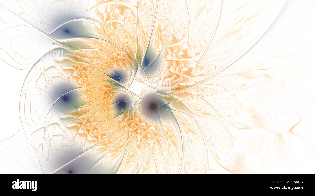 Leafy fractal flower in growth, digital artwork for creative graphic ...