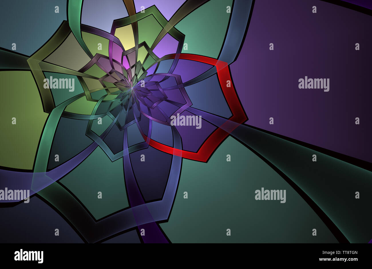 Abstract stain glass flower pattern. Illustration in stained glass ...