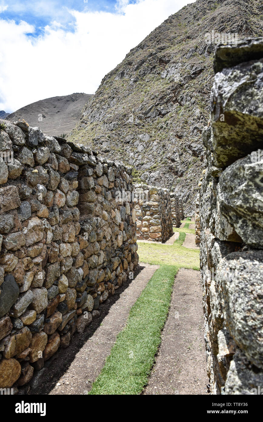 The Inca ruins of Patallacta and Llactapata on Day 1 of the Inca Trail ...