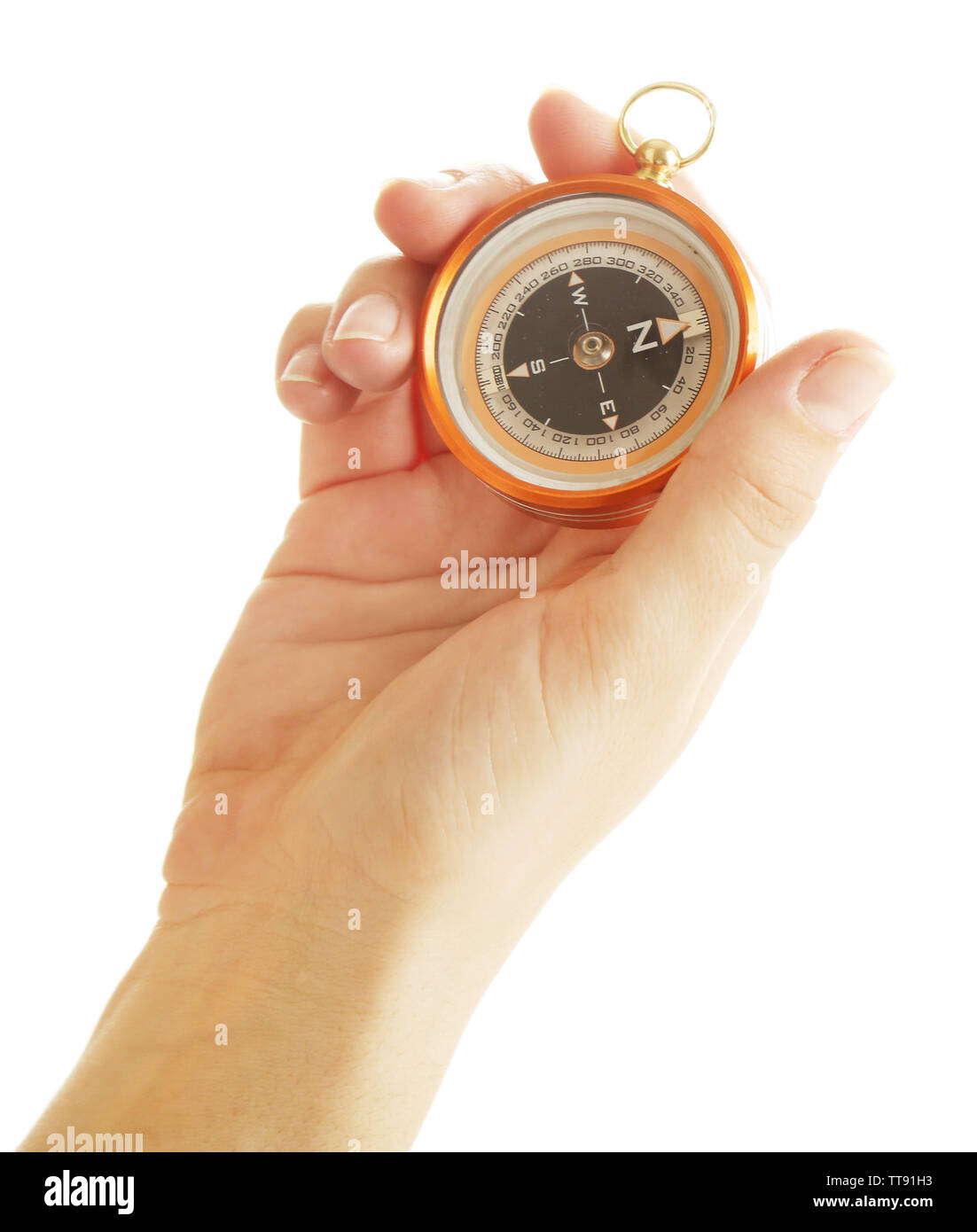 Female hand with compass Stock Photo - Alamy