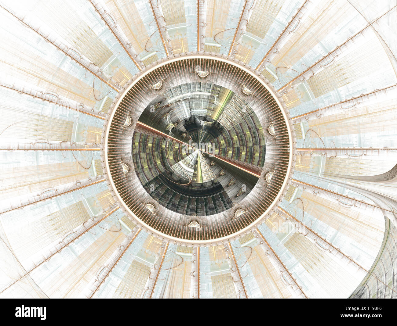 Fractal Radiation series. Abstract background made of radial geometric ...