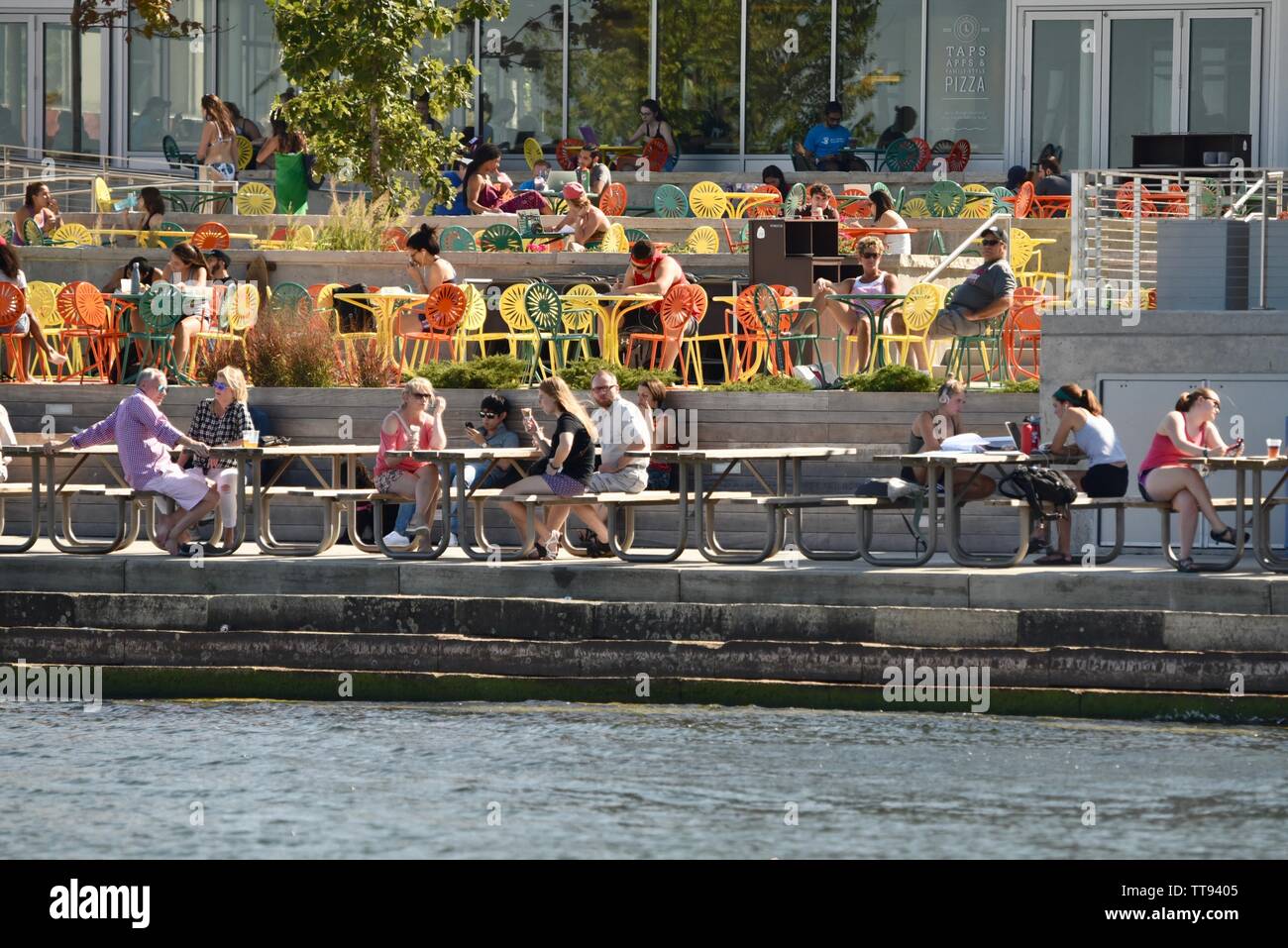 The Memorial Union Terrace at the University of Wisconsin campus, with ...