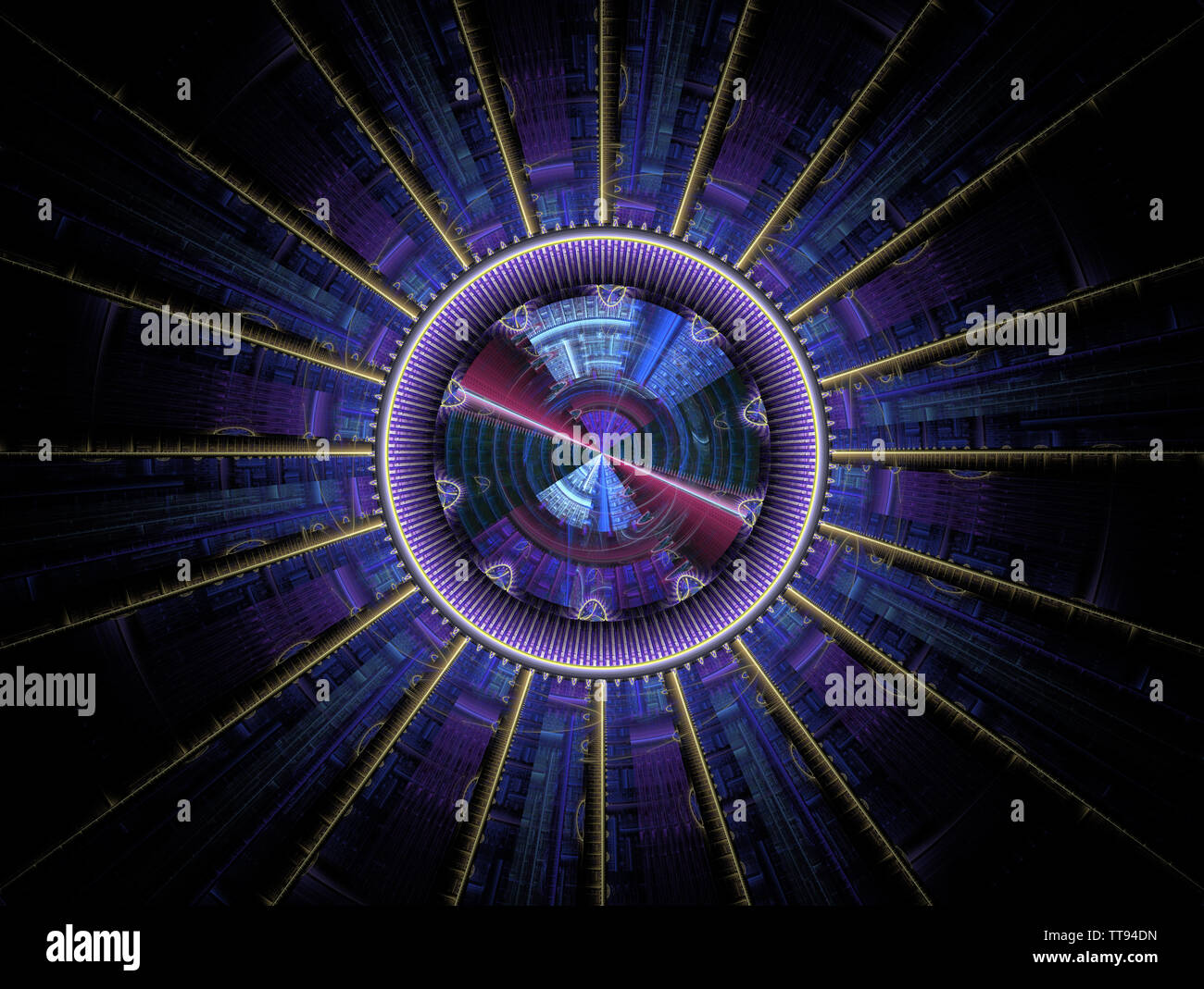 Fractal Radiation series. Abstract background made of radial geometric ...