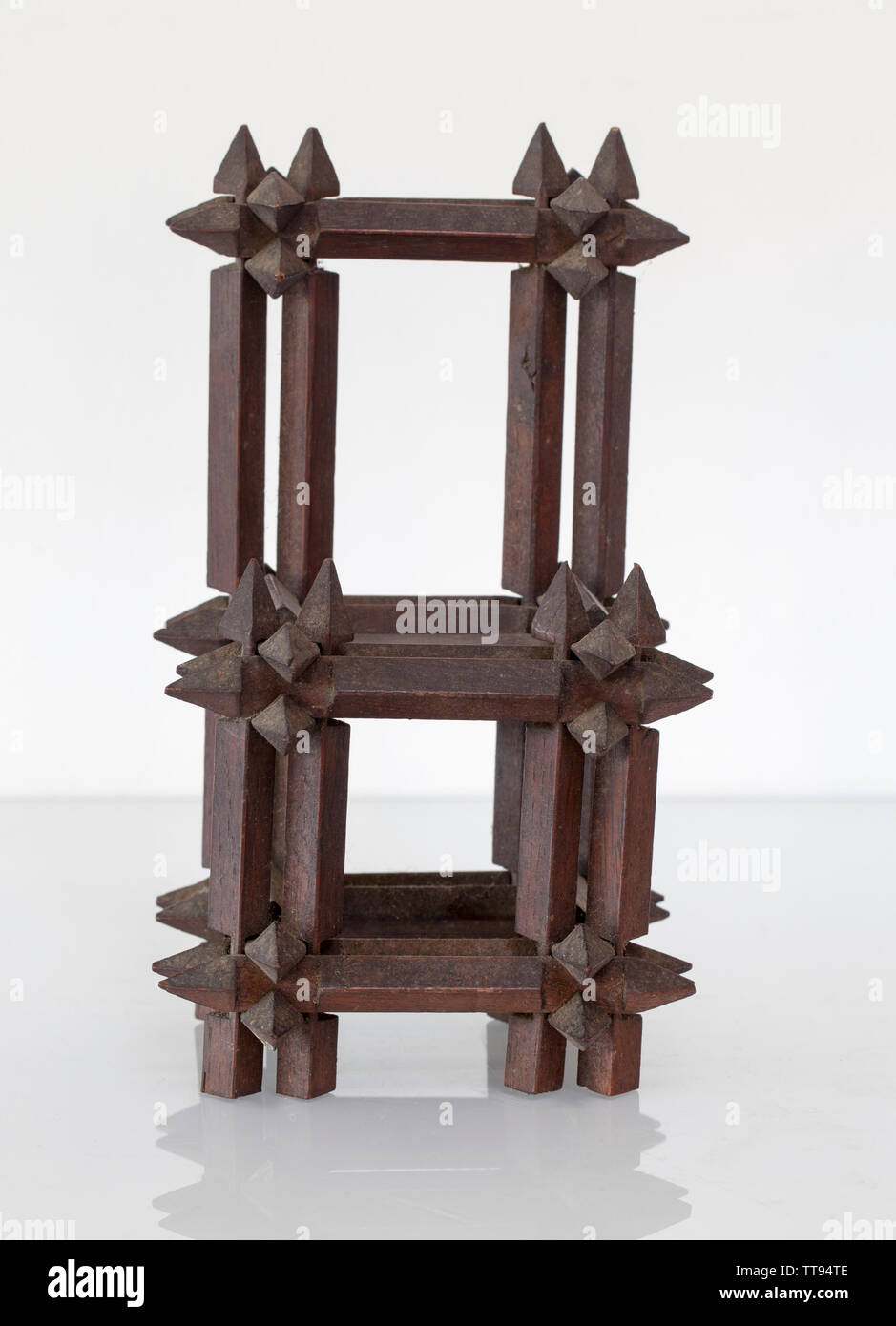 Old Wooden Tramp Art Model Chair Stock Photo - Alamy