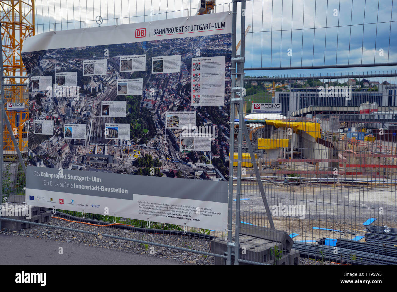 Construction site of Stuttgart 21, a controversial large scale urban ...