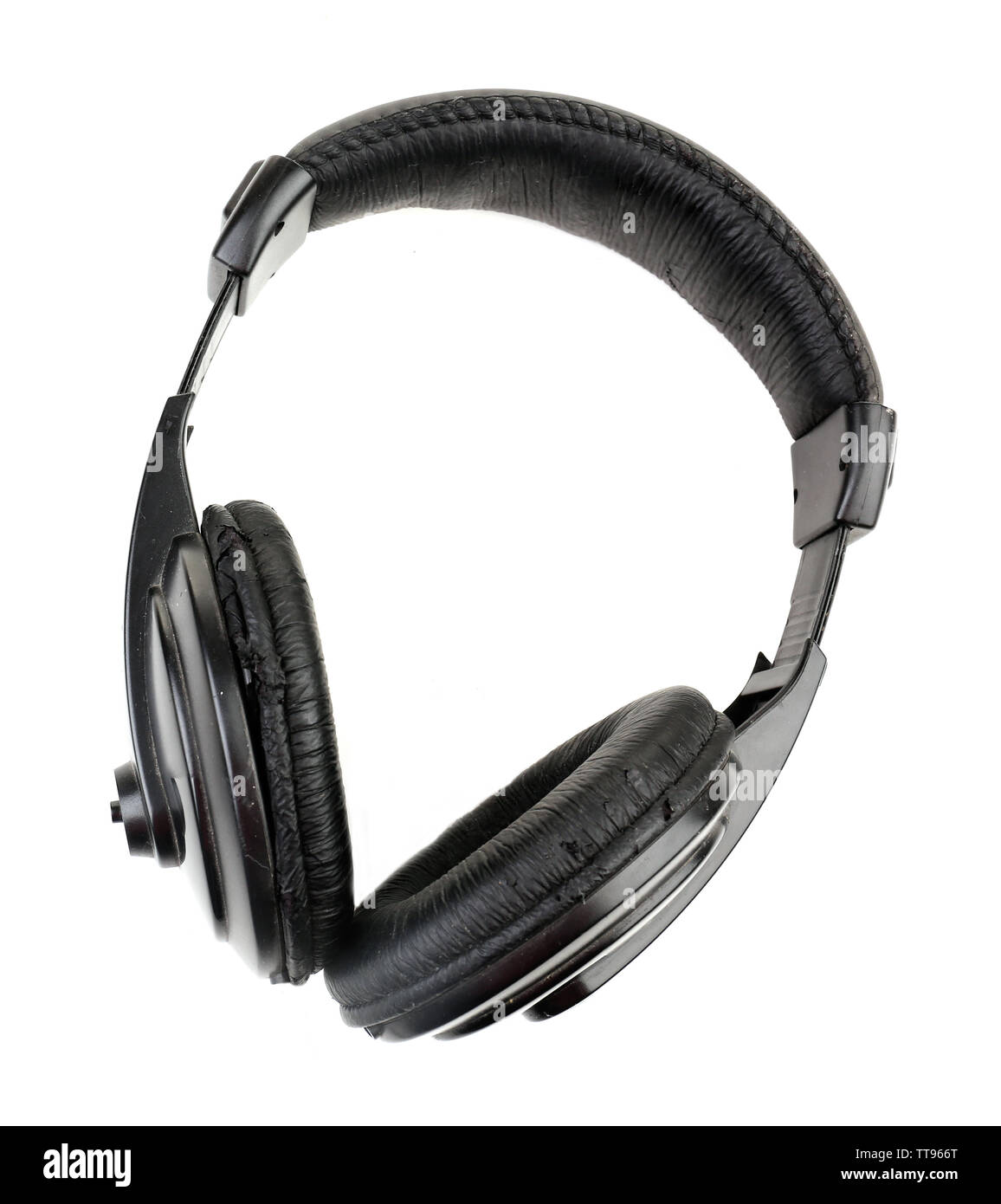 Old headphones isolated on white Stock Photo - Alamy