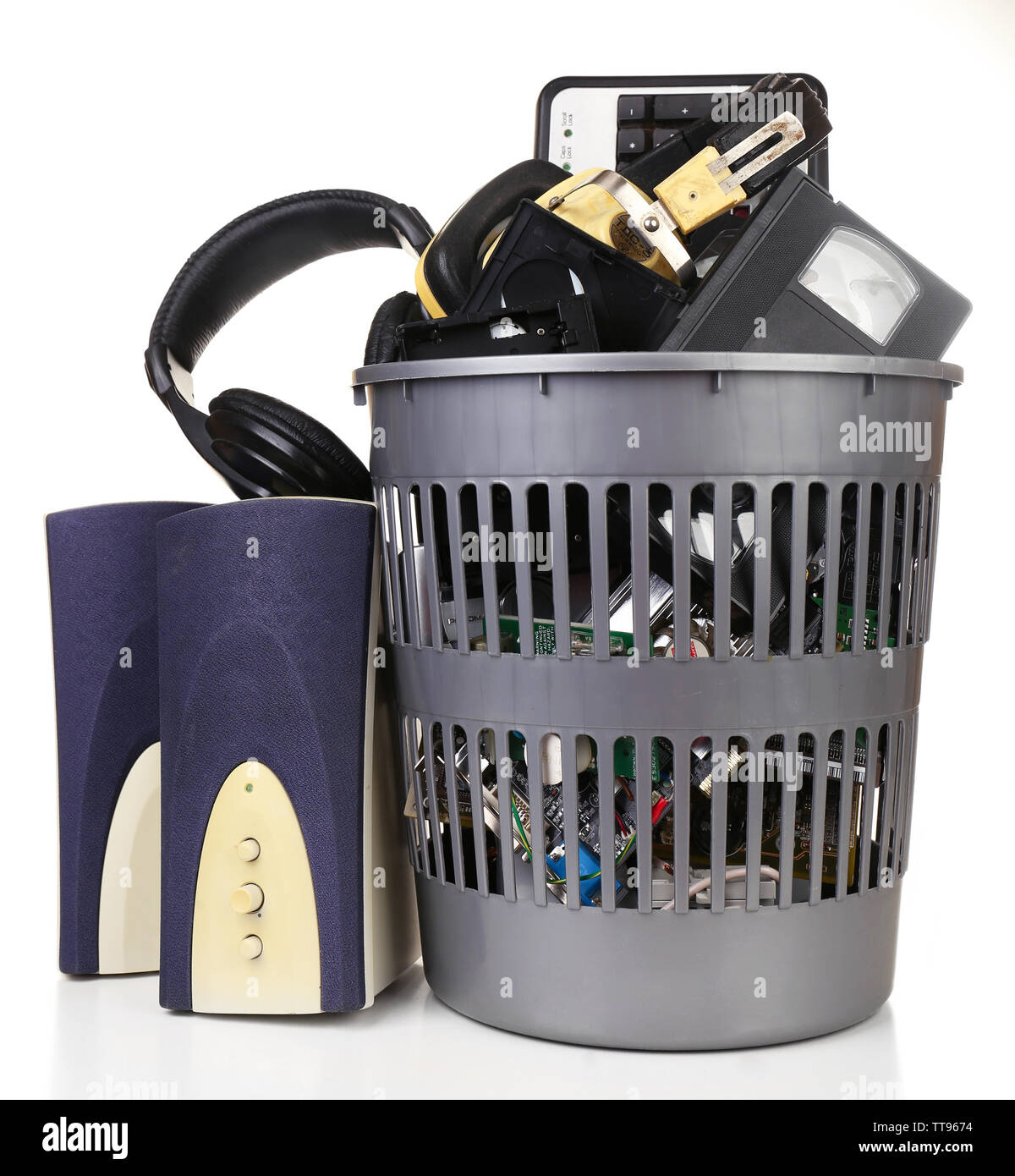 Old computer equipment isolated on white Stock Photo - Alamy