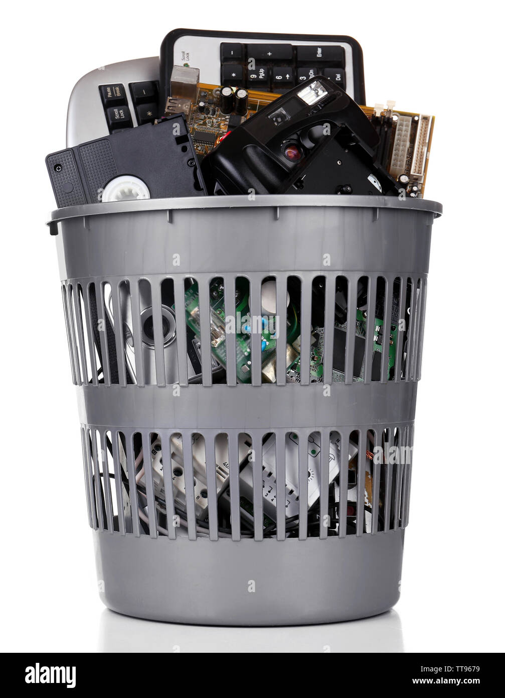 Old computer equipment isolated on white Stock Photo - Alamy