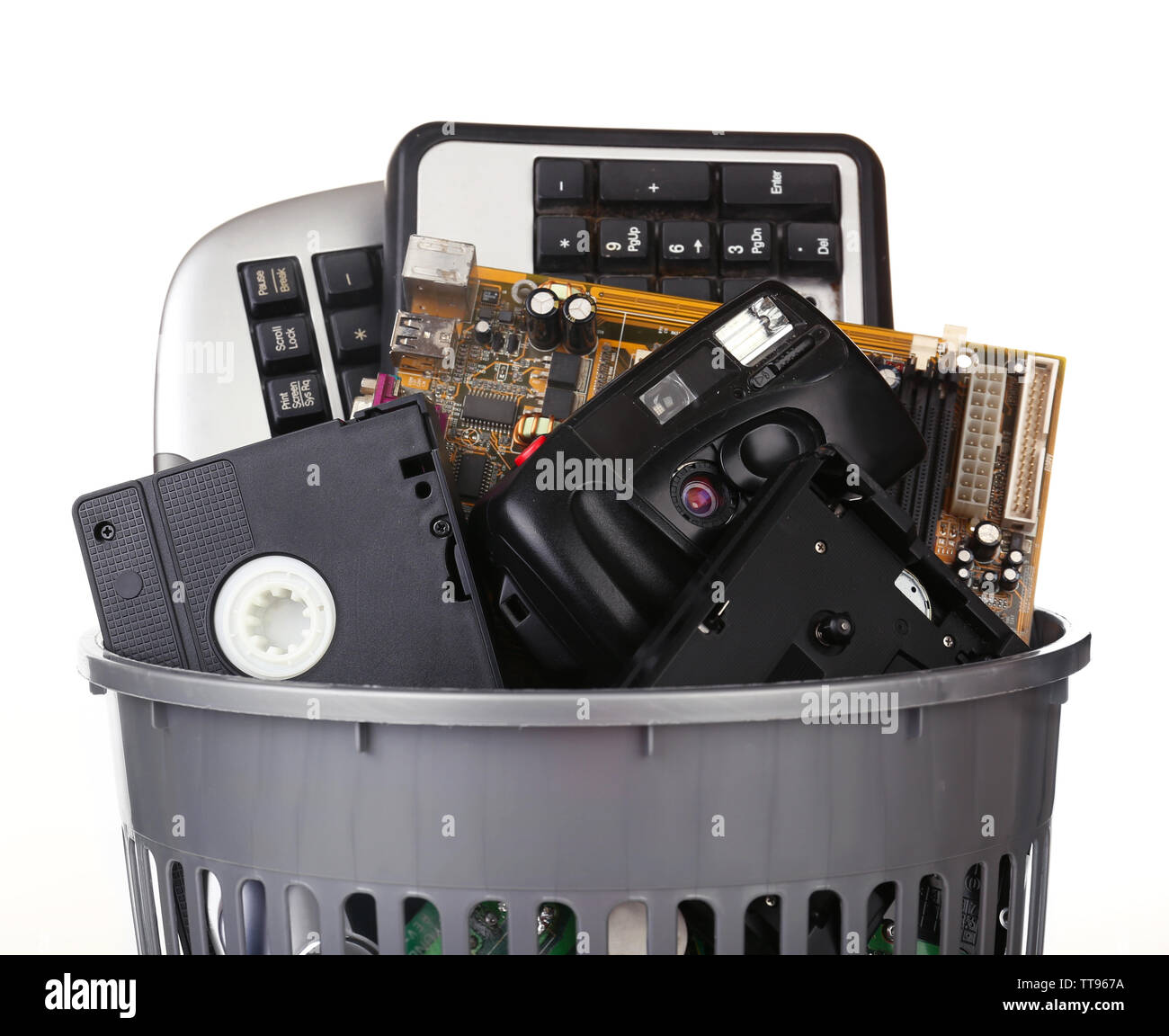 Old computer equipment isolated on white Stock Photo - Alamy