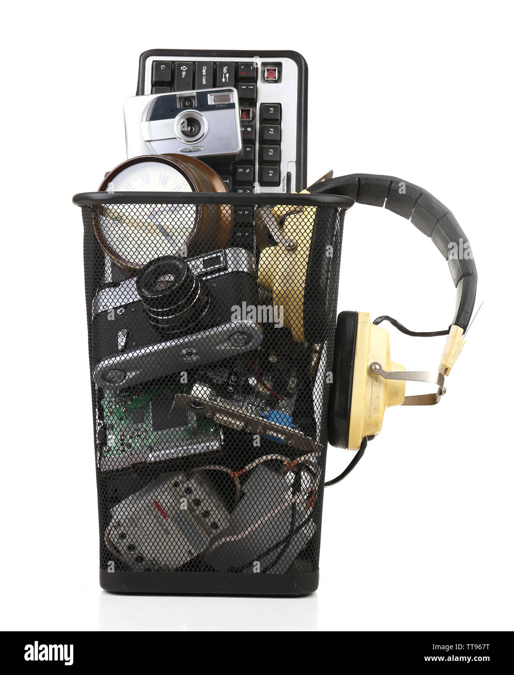 Old computer equipment isolated on white Stock Photo - Alamy