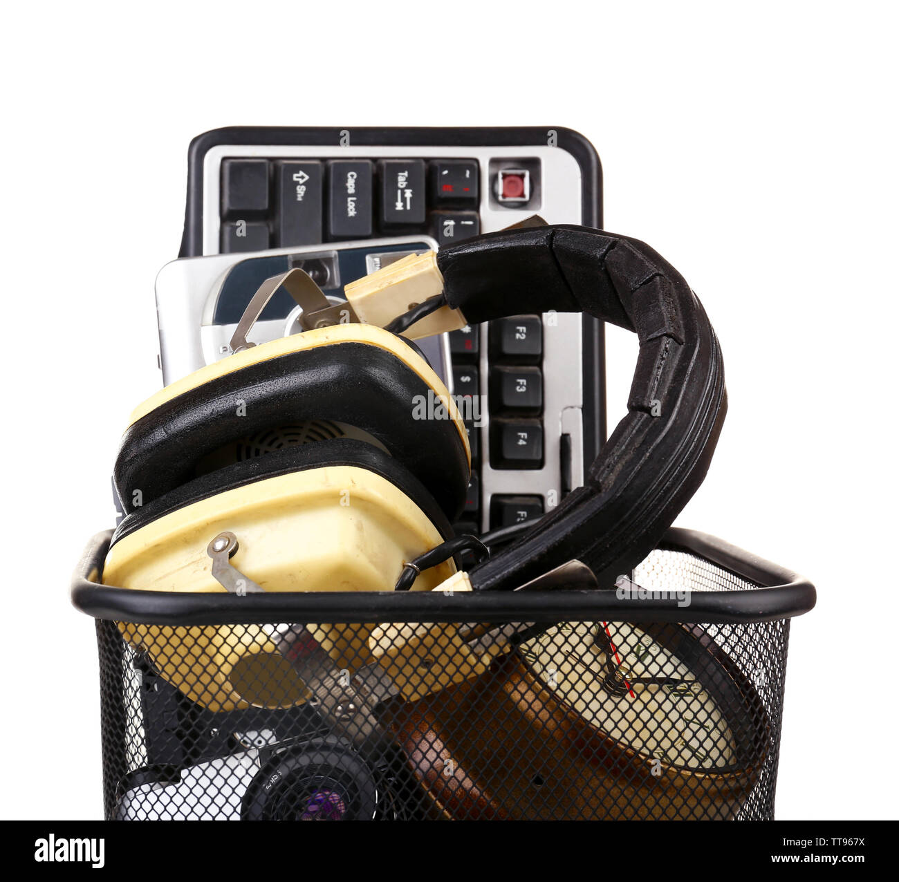 Old computer equipment isolated on white Stock Photo - Alamy