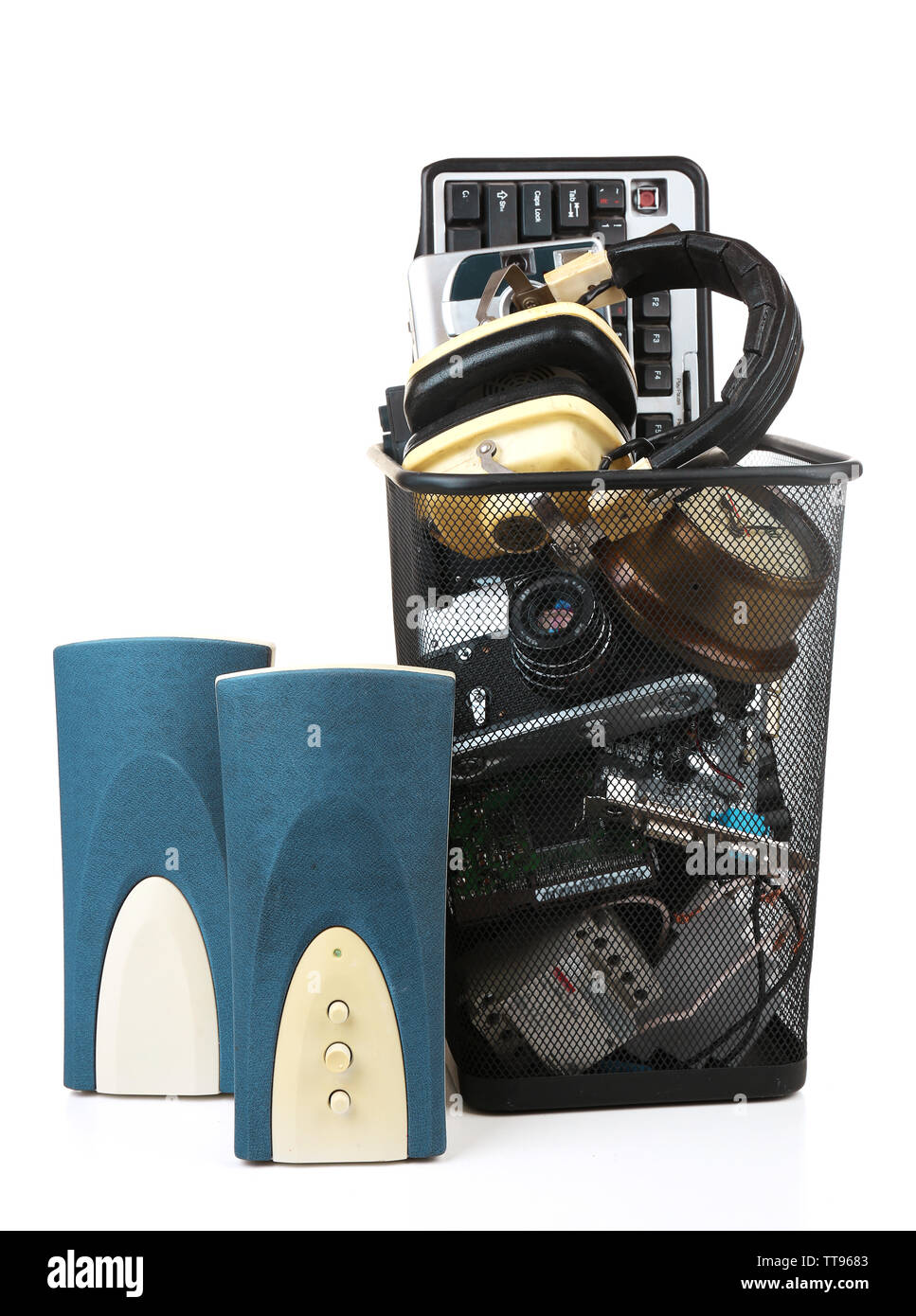 Old computer equipment isolated on white Stock Photo - Alamy