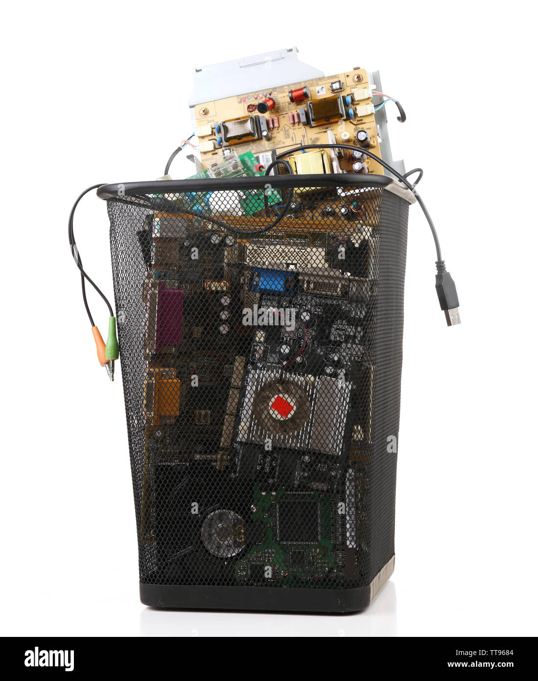 Electronic waste isolated on white Stock Photo - Alamy