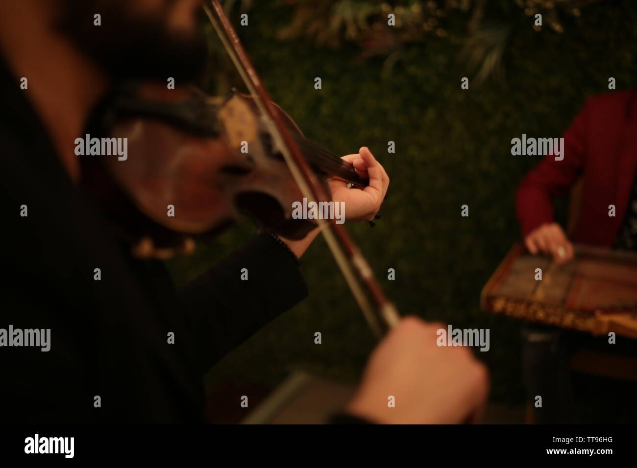 violinist perform at dining restaurant Stock Photo - Alamy