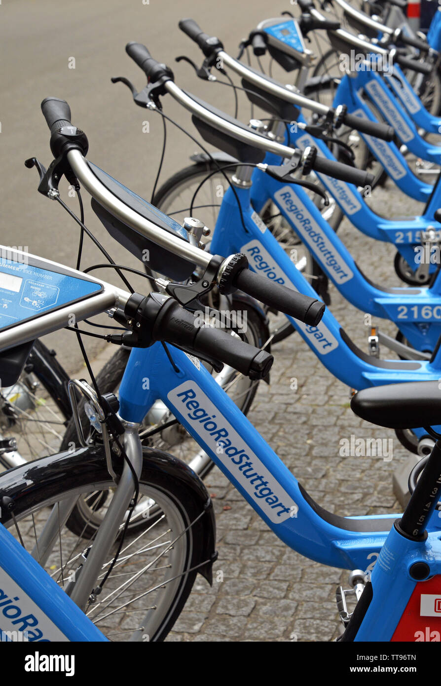 Docked bikes of RegioRadStuttgart, bicycle share program Stock Photo ...