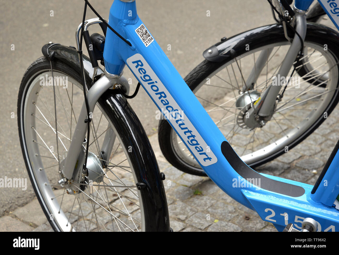 Docked bikes of RegioRadStuttgart, bicycle share program Stock Photo ...