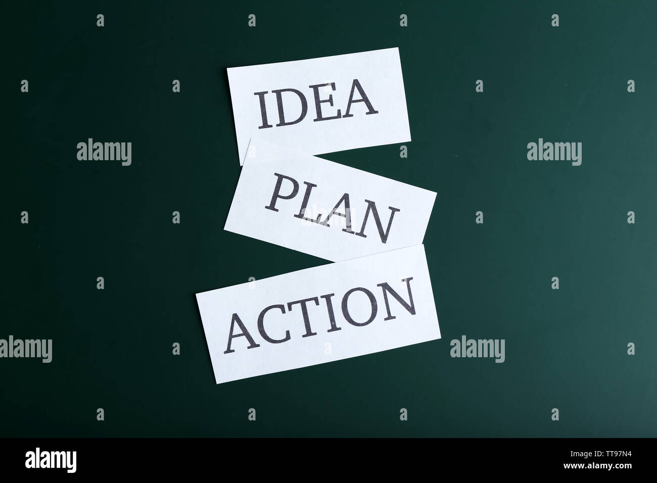 Themed words on blackboard background Stock Photo - Alamy