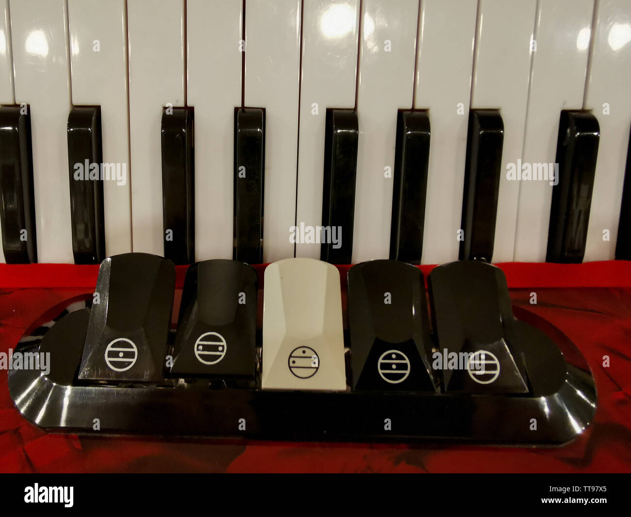 button box piano accordion keys Stock Photo - Alamy